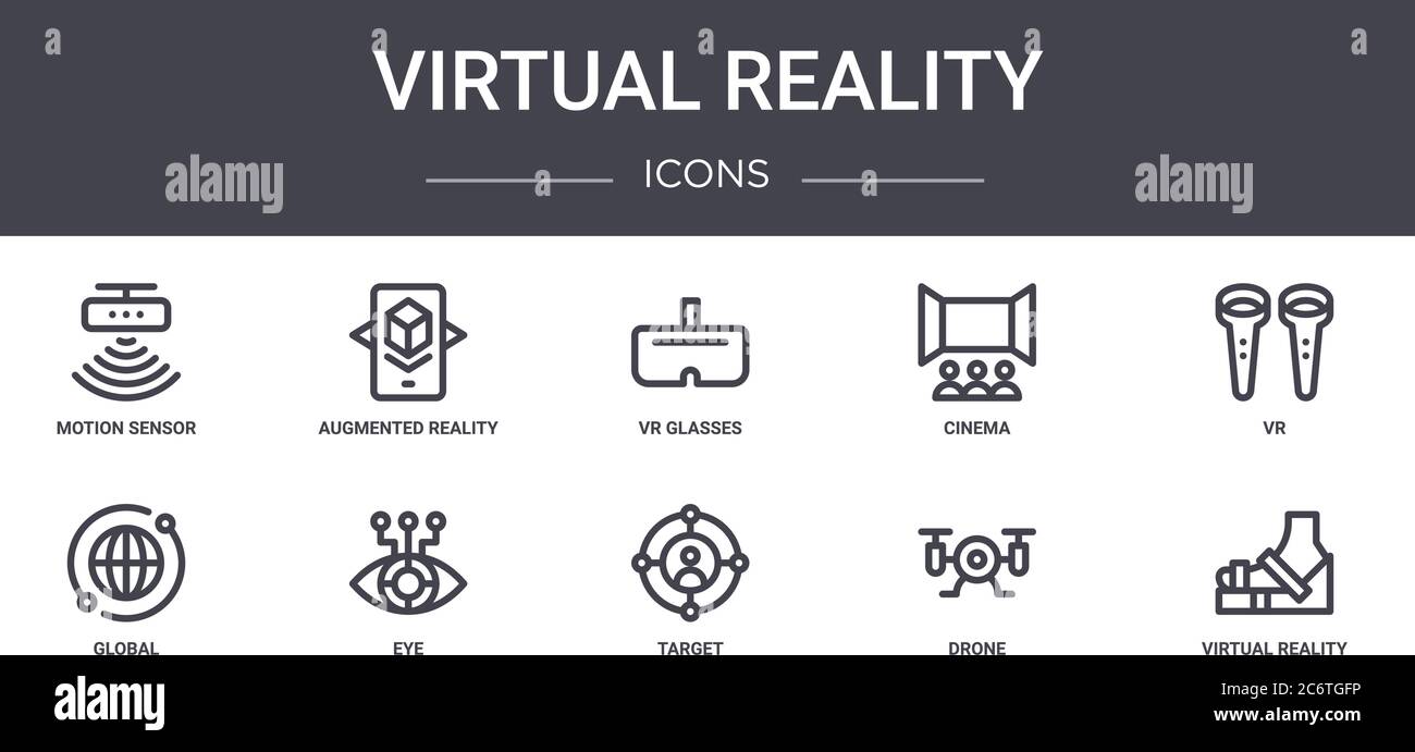 virtual reality concept line icons set. contains icons usable for web ...