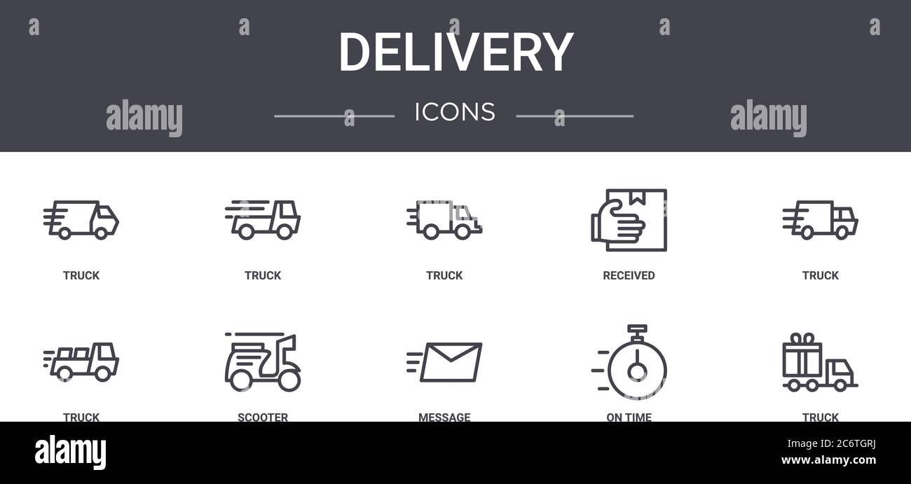 delivery concept line icons set. contains icons usable for web, logo ...