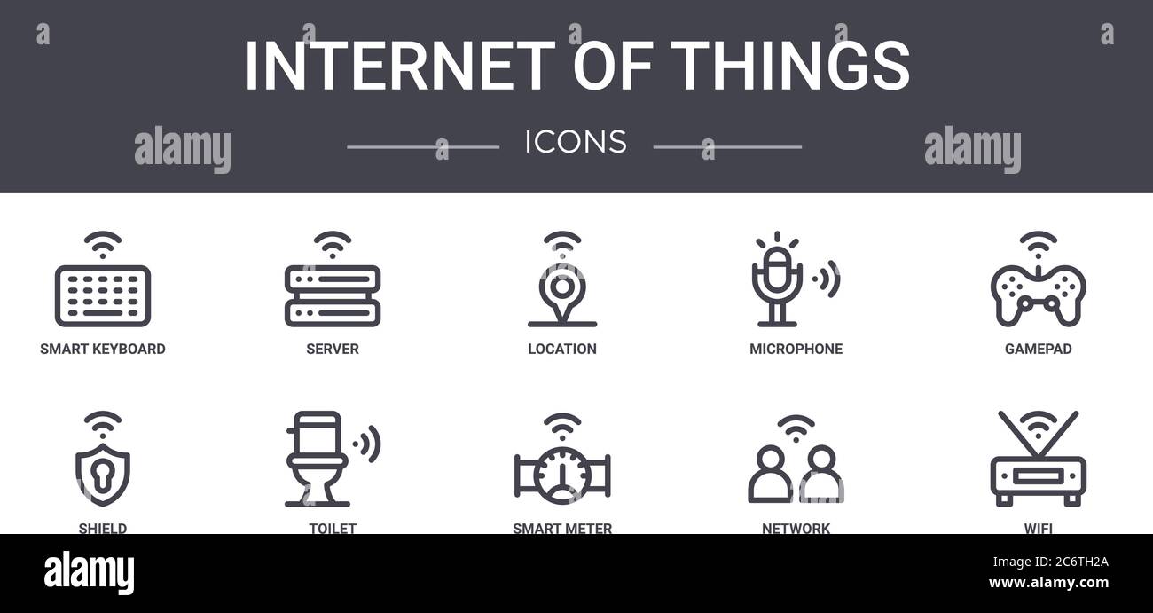 internet of things concept line icons set. contains icons usable for ...
