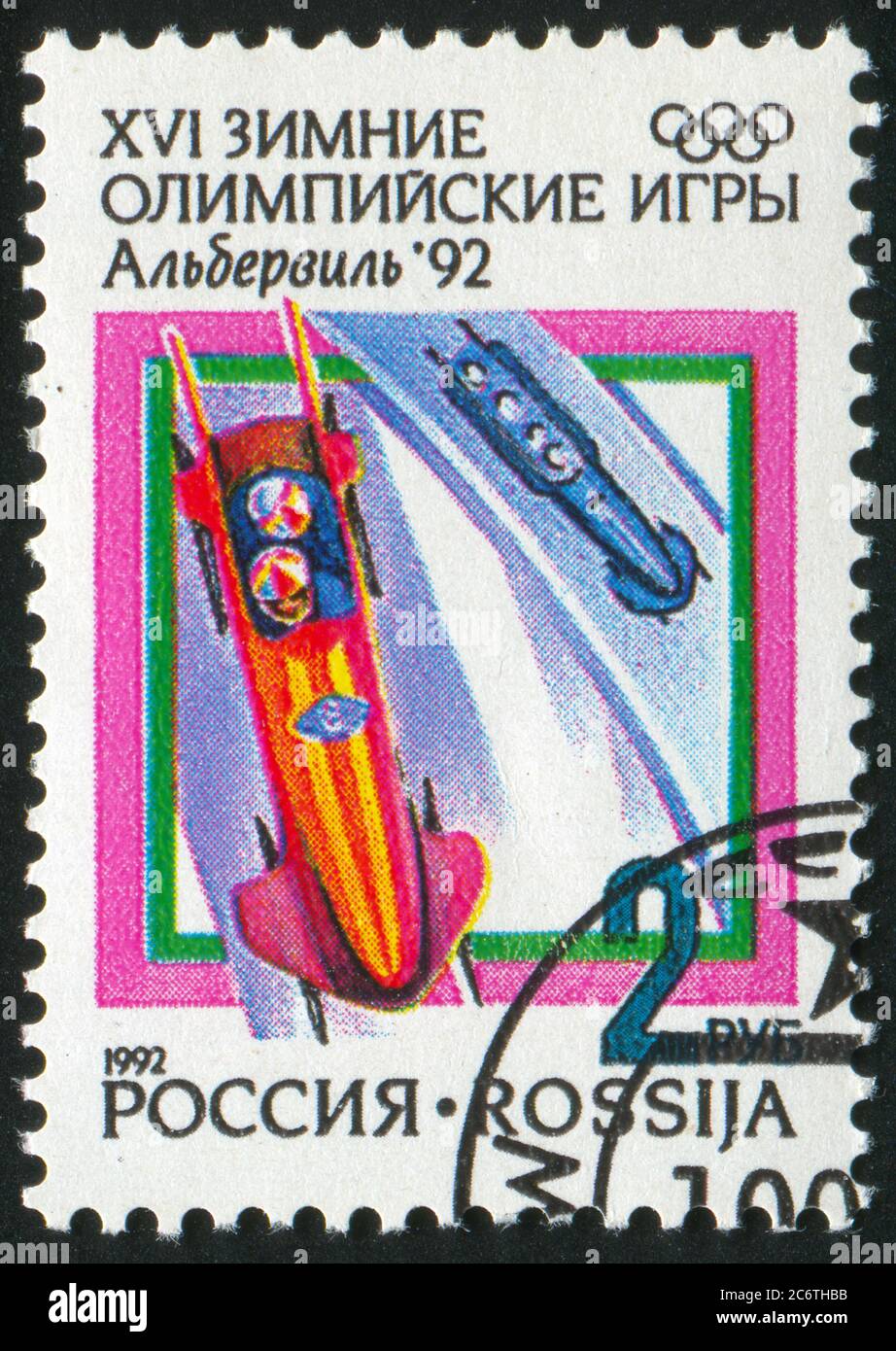 RUSSIA - CIRCA 1992: stamp printed by Russia, shows Winter Olympics ...