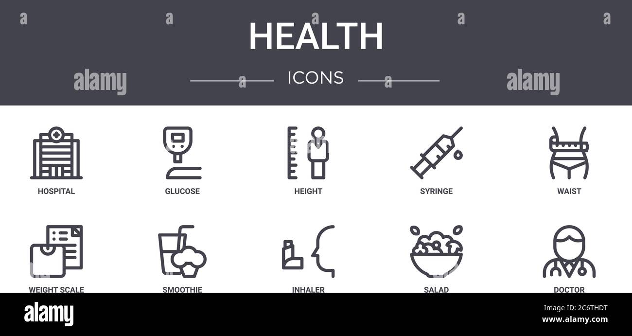 health concept line icons set. contains icons usable for web, logo, ui ...