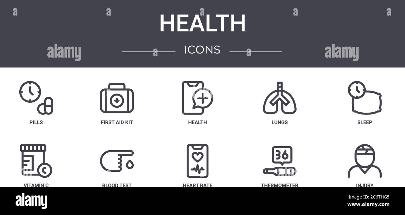 health concept line icons set. contains icons usable for web, logo, ui ...