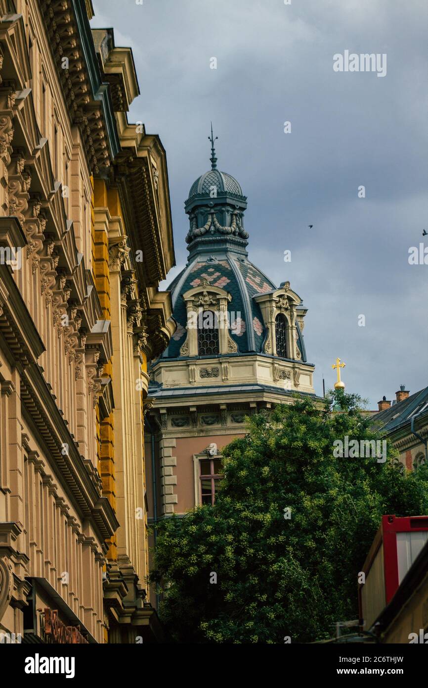 Budapest Hungary july 11, 2020 View of the gothic architecture of an ...