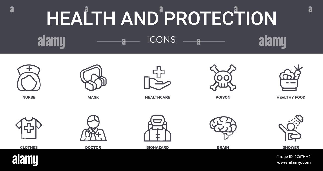 health and protection concept line icons set. contains icons usable for ...