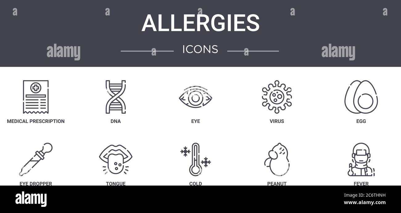 allergies concept line icons set. contains icons usable for web, logo ...