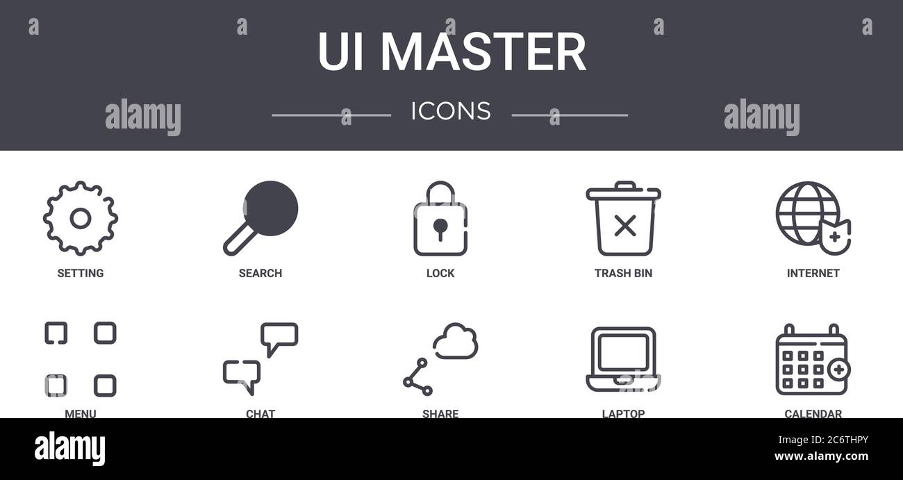 ui master concept line icons set. contains icons usable for web, logo ...