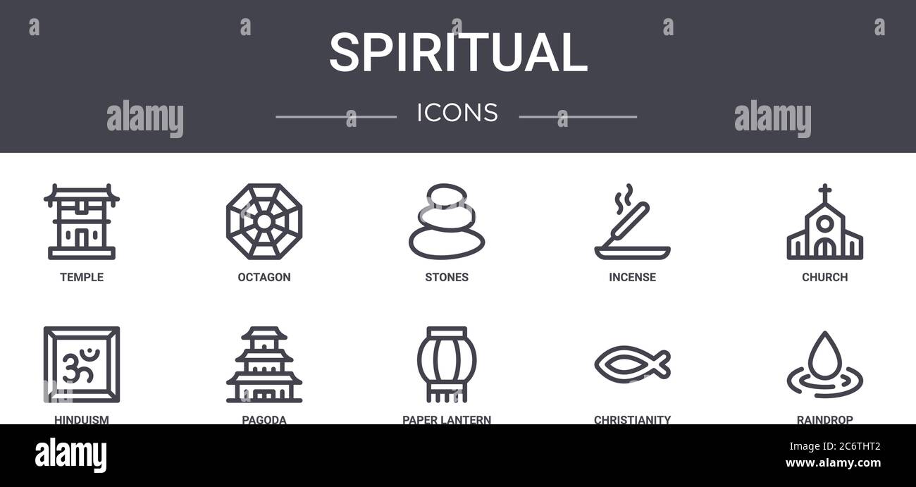 spiritual concept line icons set. contains icons usable for web, logo ...