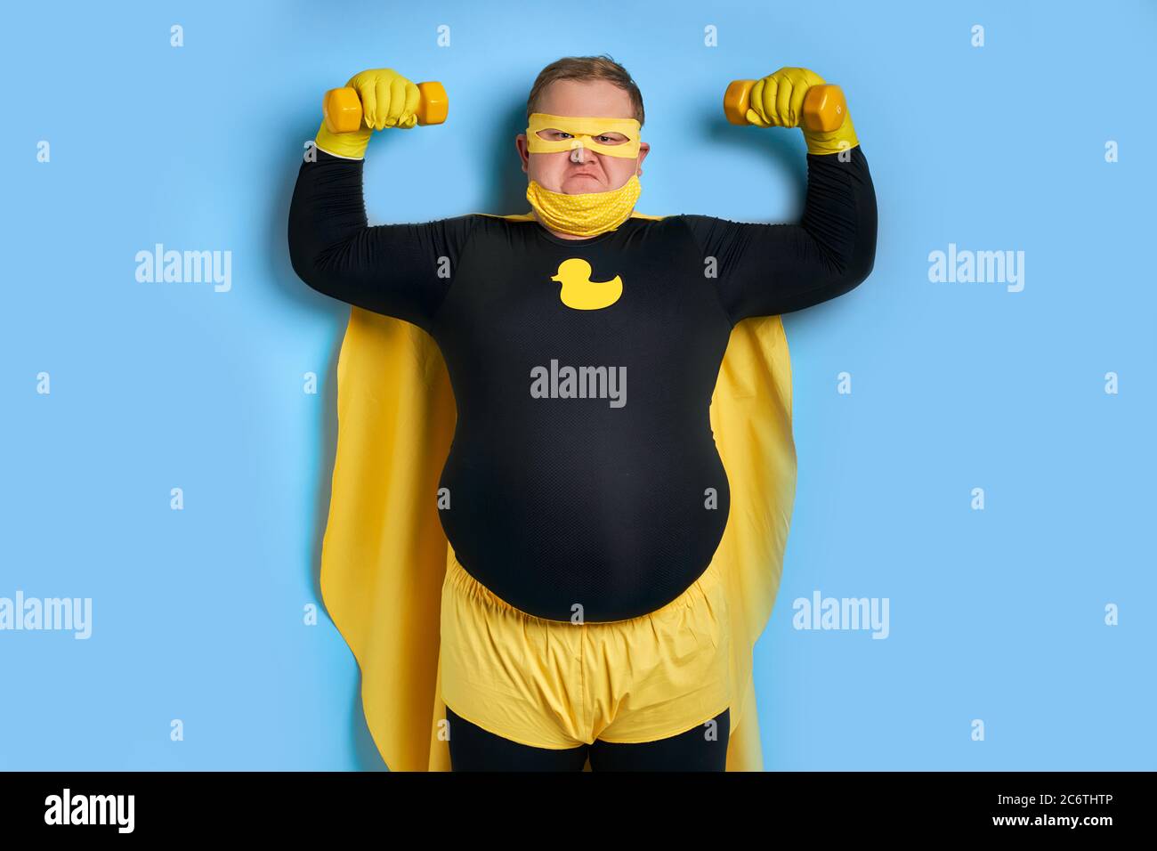 Fat man in gym happy hi-res stock photography and images - Alamy