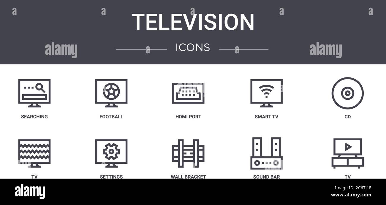 television concept line icons set. contains icons usable for web, logo ...