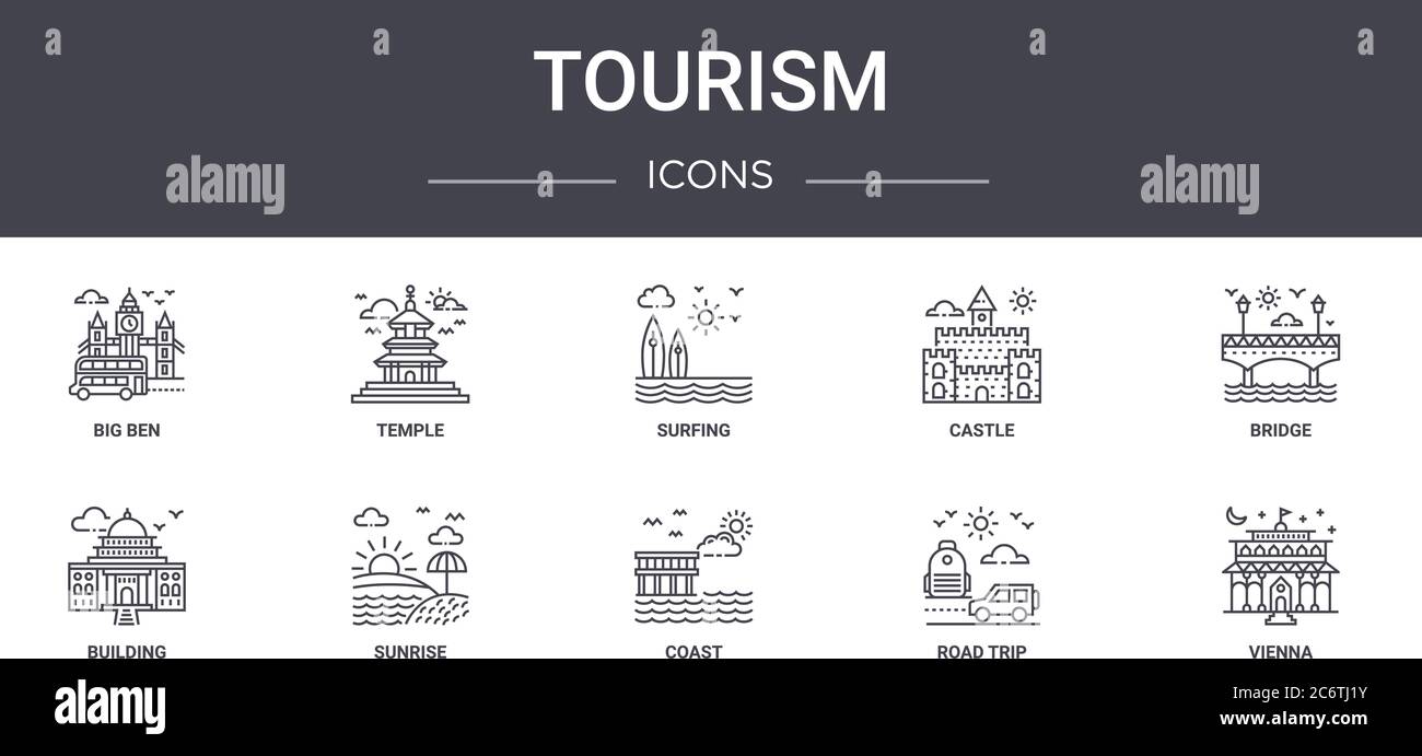 tourism concept line icons set. contains icons usable for web, logo, ui ...