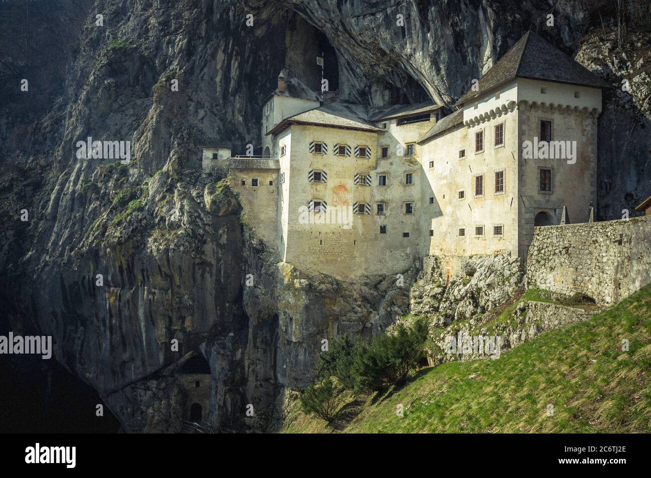 Predjama castle Renaissance castle mountain rock cliff Erasmus Slovenia ...