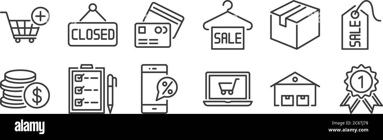 12 set of linear ecommerce icons. thin outline icons such as guarantee ...