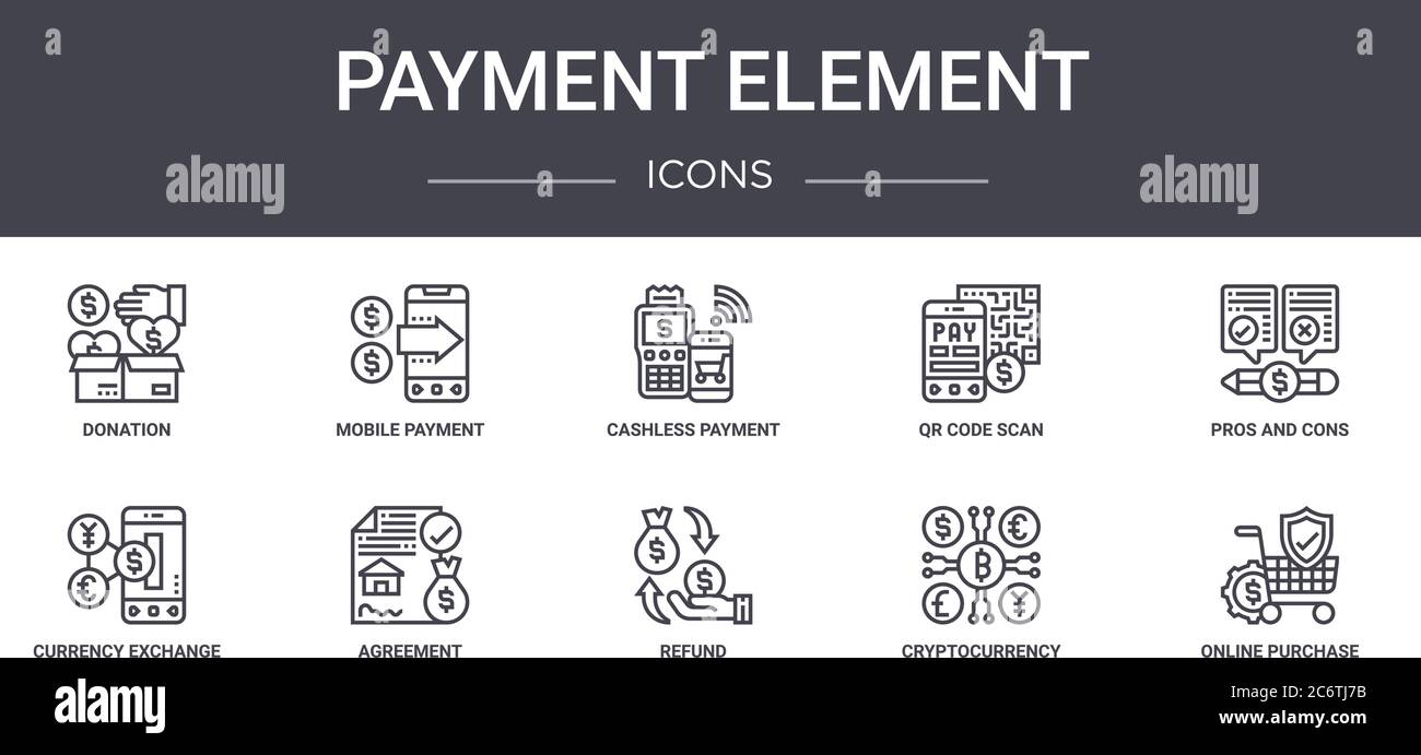 payment element concept line icons set. contains icons usable for web ...