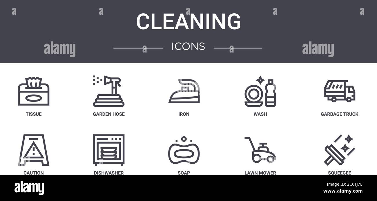 cleaning concept line icons set. contains icons usable for web, logo ...