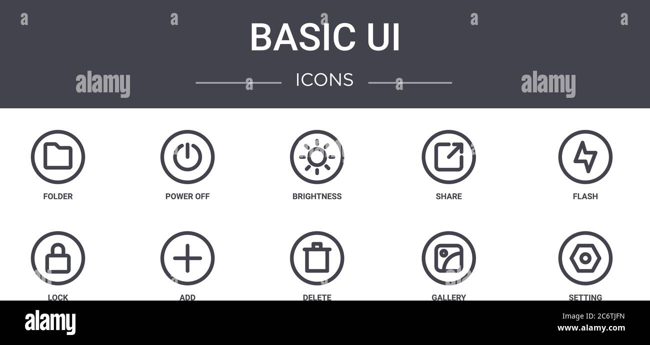 basic ui concept line icons set. contains icons usable for web, logo ...