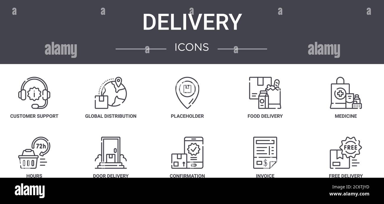 delivery concept line icons set. contains icons usable for web, logo ...