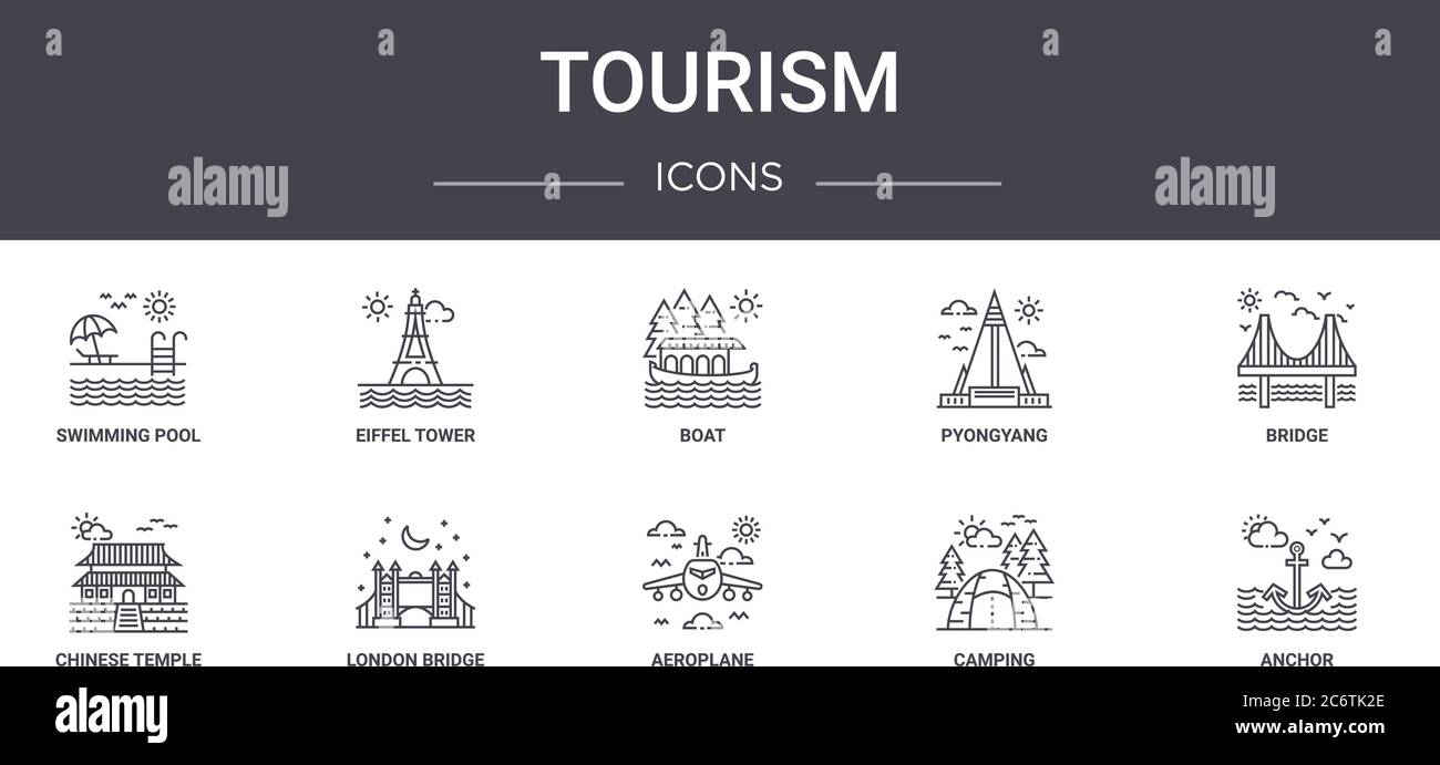 tourism concept line icons set. contains icons usable for web, logo, ui ...