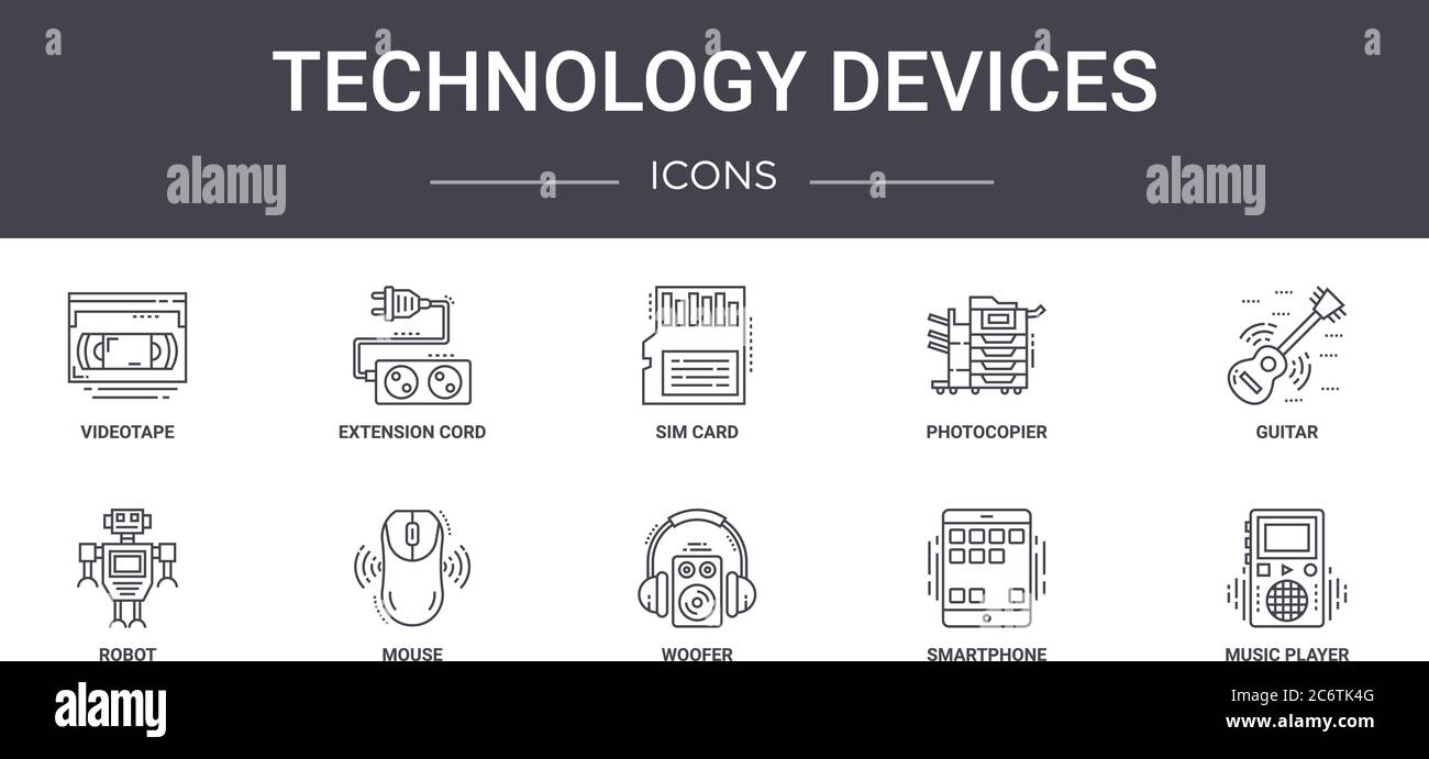 technology devices concept line icons set. contains icons usable for ...