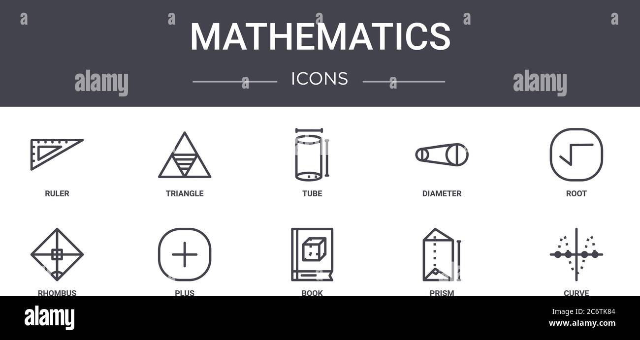 mathematics concept line icons set. contains icons usable for web, logo ...