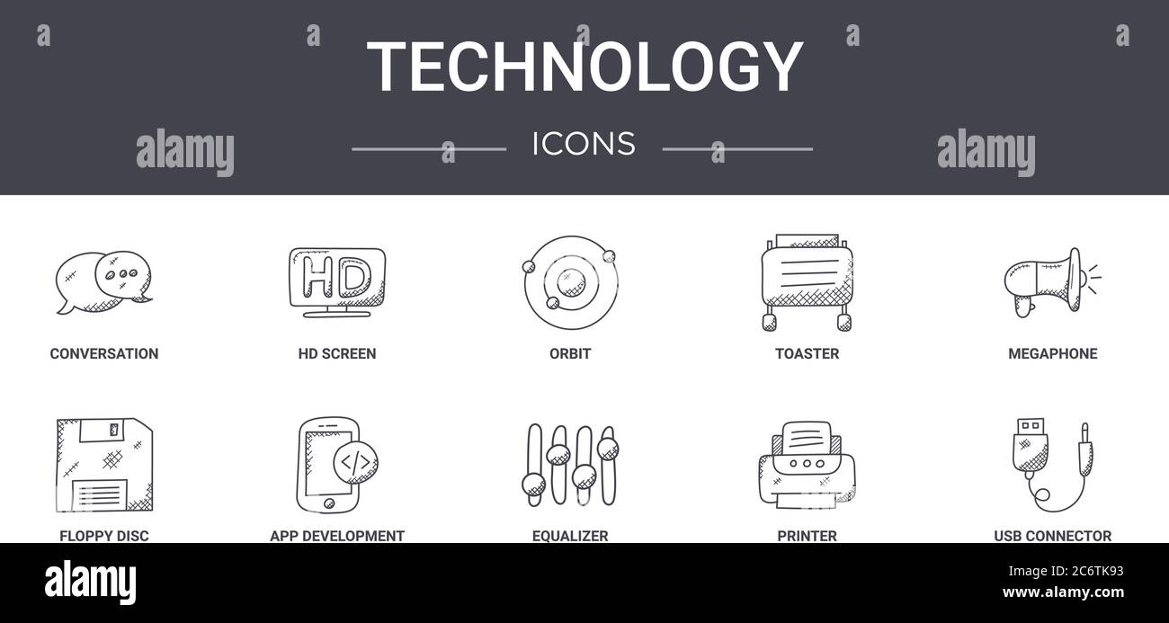technology concept line icons set. contains icons usable for web, logo ... technology concept line icons set. contains icons usable for web, logo ...