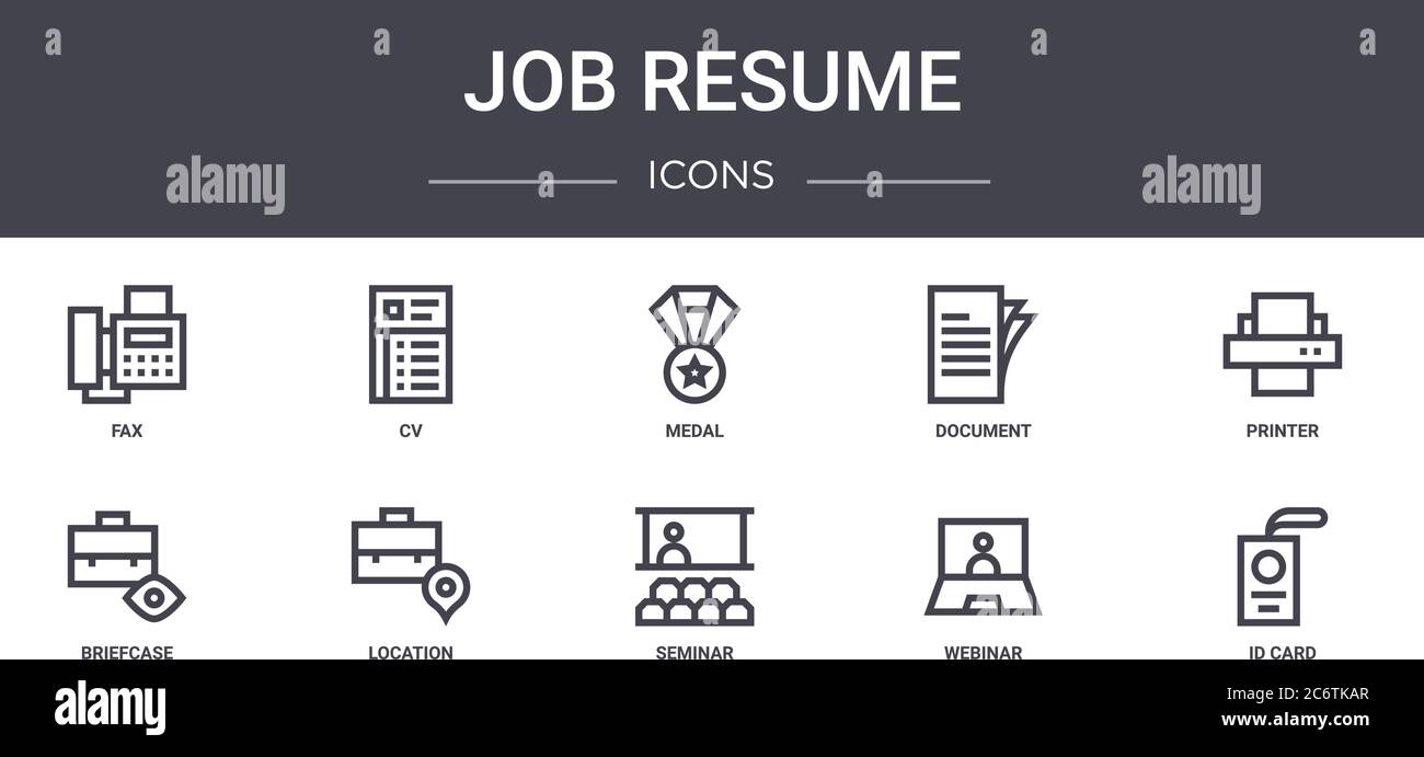 job resume concept line icons set. contains icons usable for web, logo ...