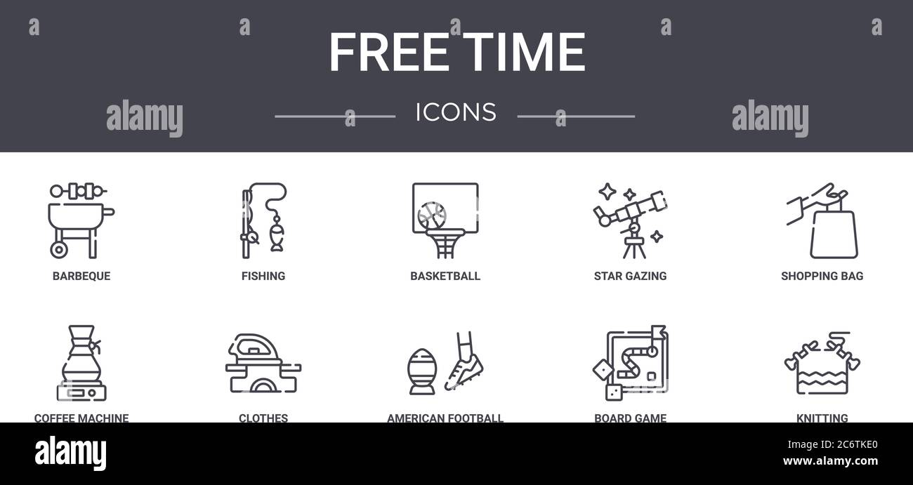 free time concept line icons set. contains icons usable for web, logo ...
