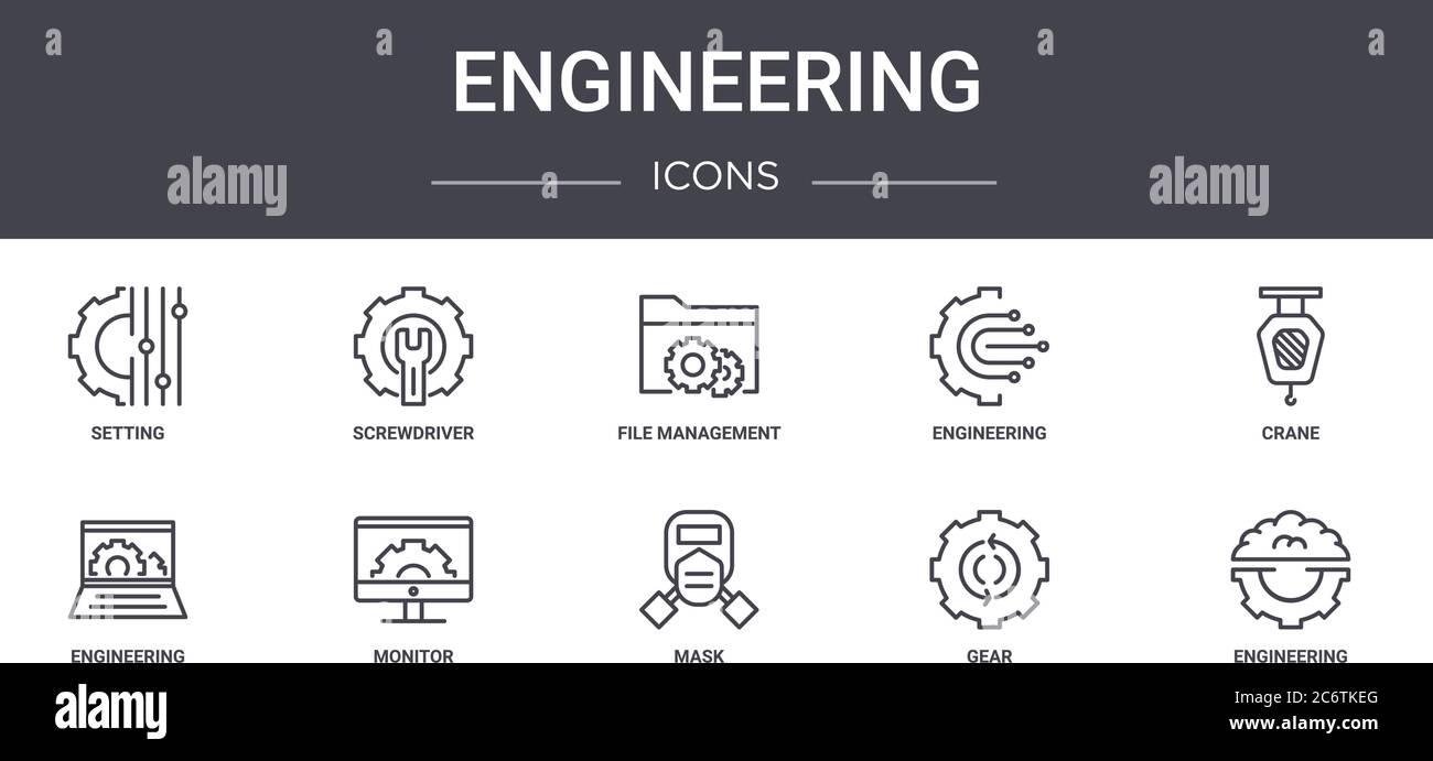 engineering concept line icons set. contains icons usable for web, logo ...