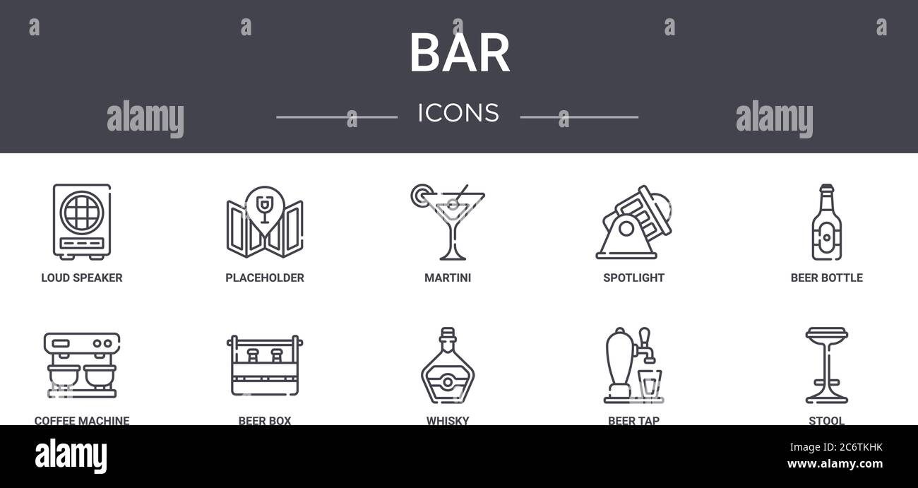 bar concept line icons set. contains icons usable for web, logo, ui/ux ...