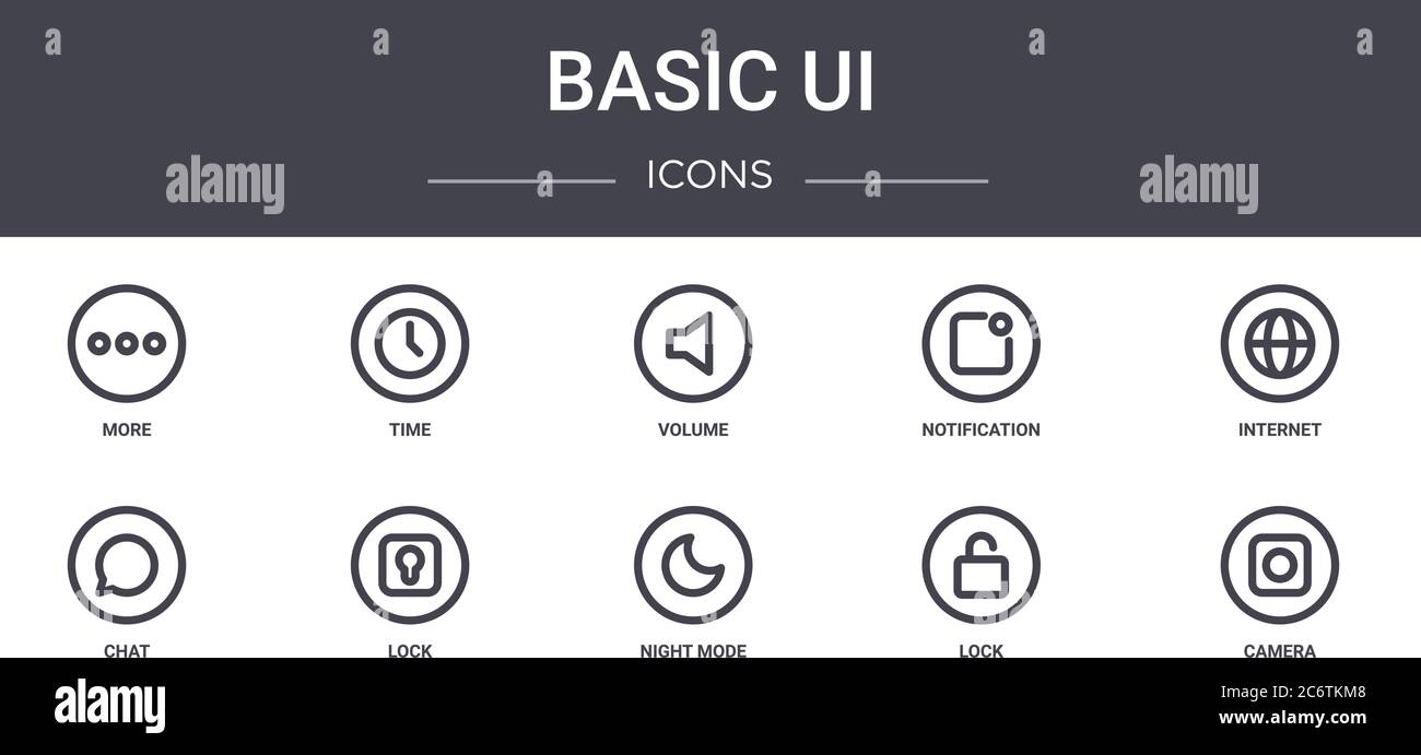 basic ui concept line icons set. contains icons usable for web, logo ...