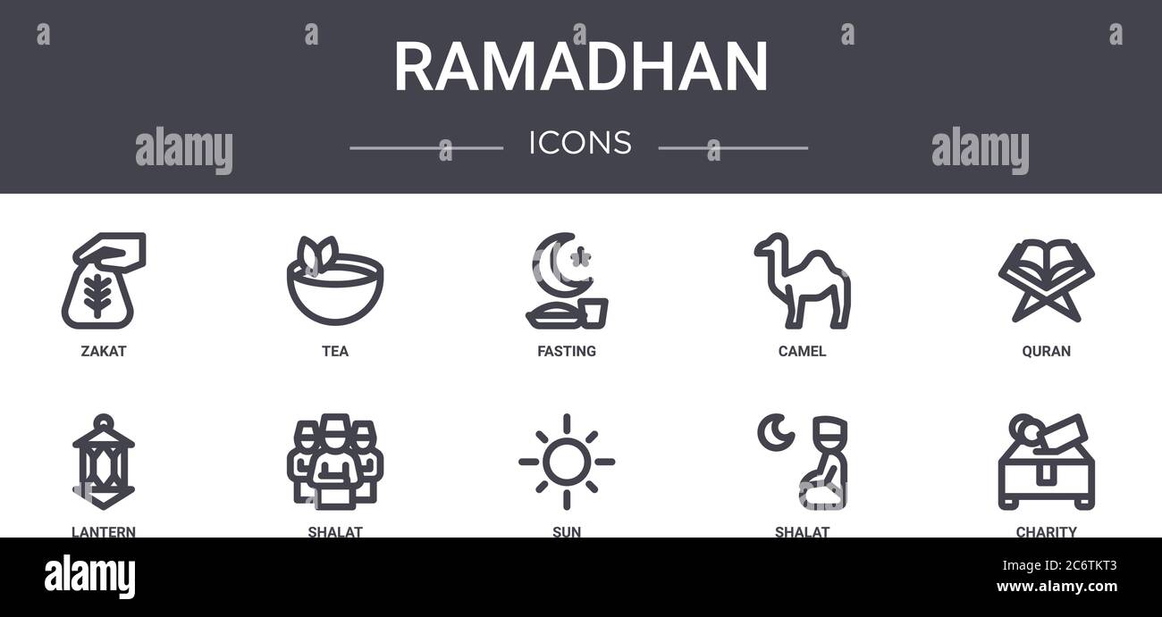ramadhan concept line icons set. contains icons usable for web, logo ...