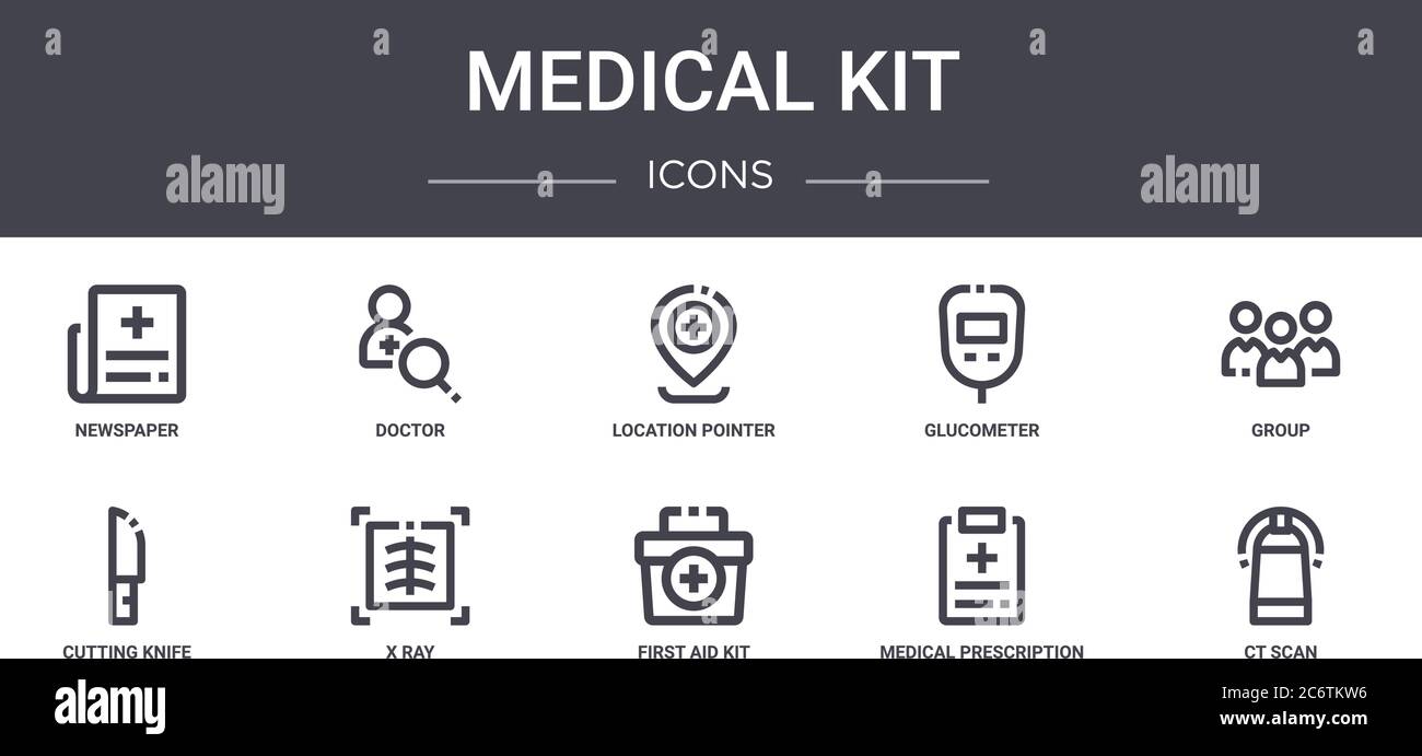 medical kit concept line icons set. contains icons usable for web, logo ...