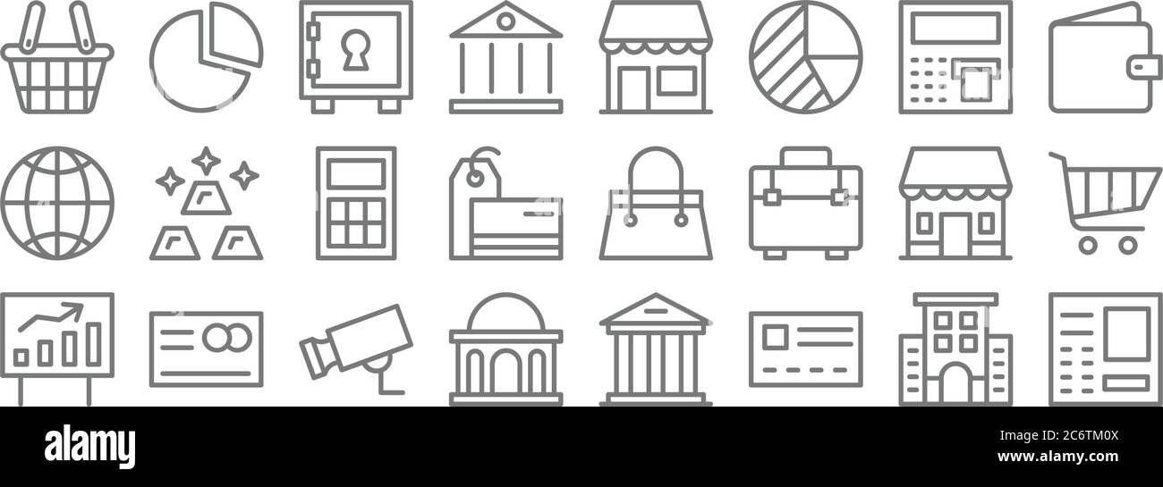 banking and finance line icons. linear set. quality vector line set ...