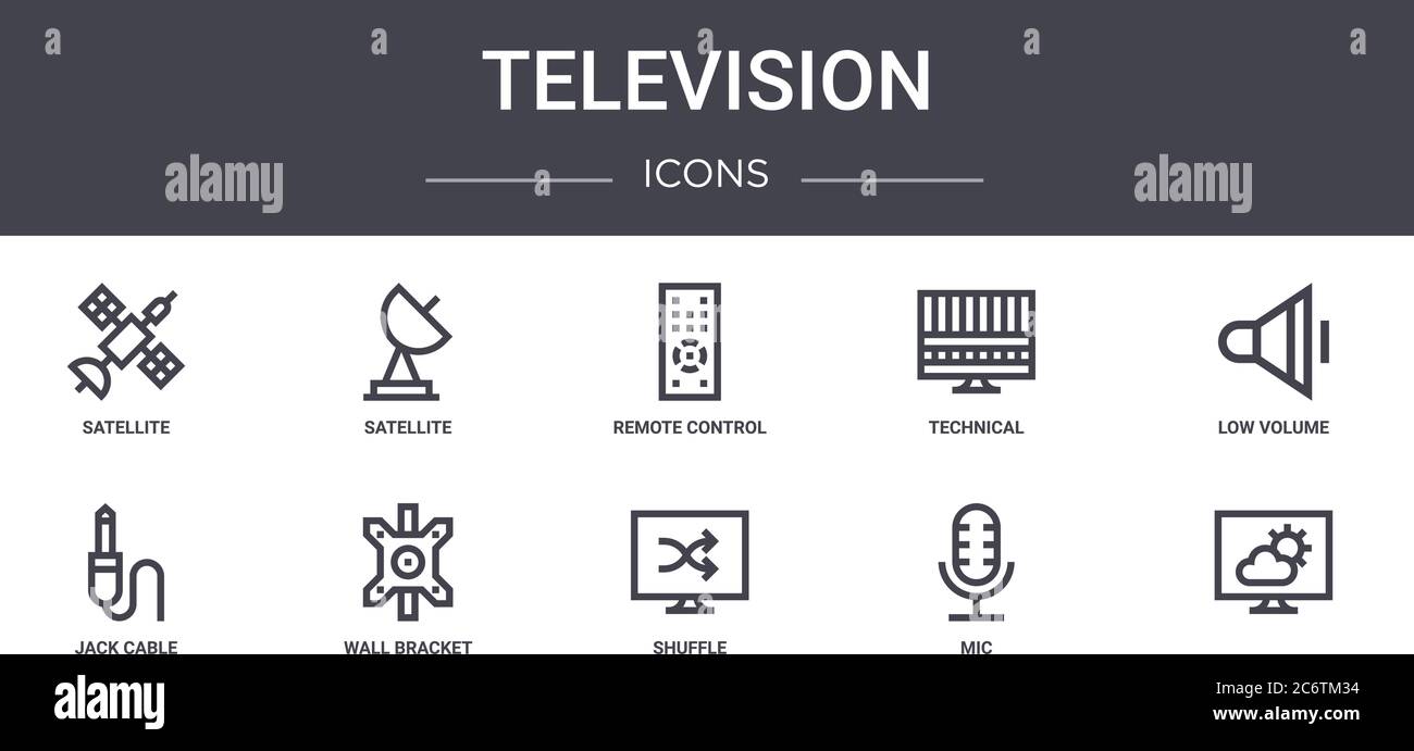 television concept line icons set. contains icons usable for web, logo ...