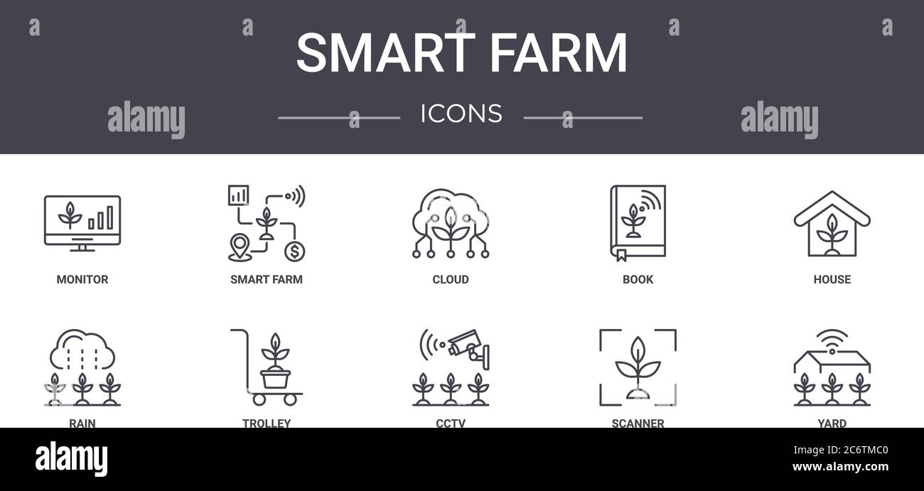 smart farm concept line icons set. contains icons usable for web, logo ...
