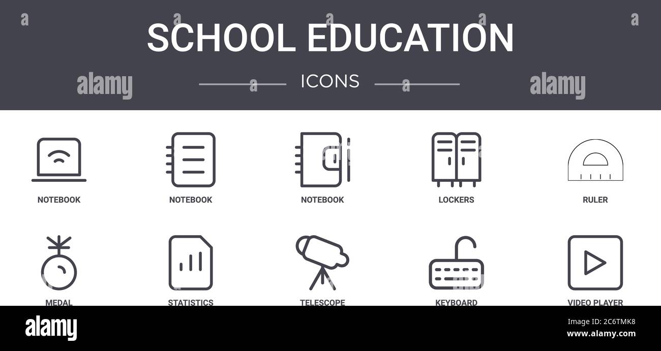 school education concept line icons set. contains icons usable for web ...