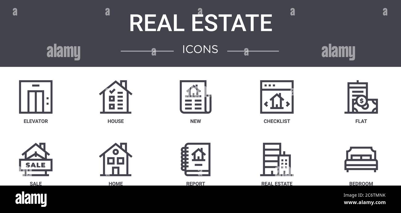 real estate concept line icons set. contains icons usable for web, logo ...