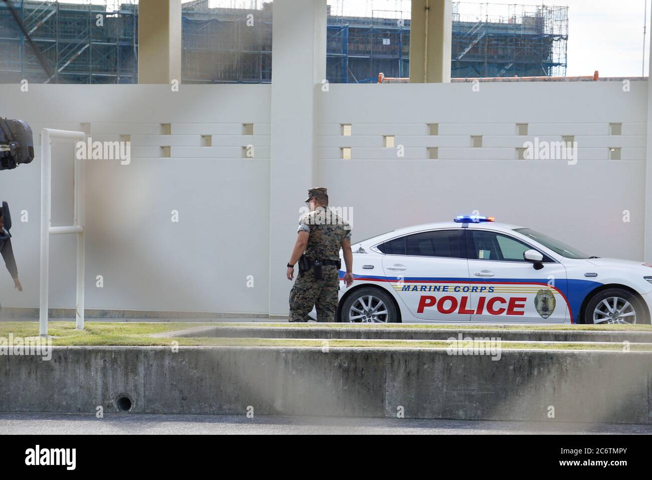 Nago, Okinawa, Japan. 24th Sep, 2019. Military Police officer walking ...