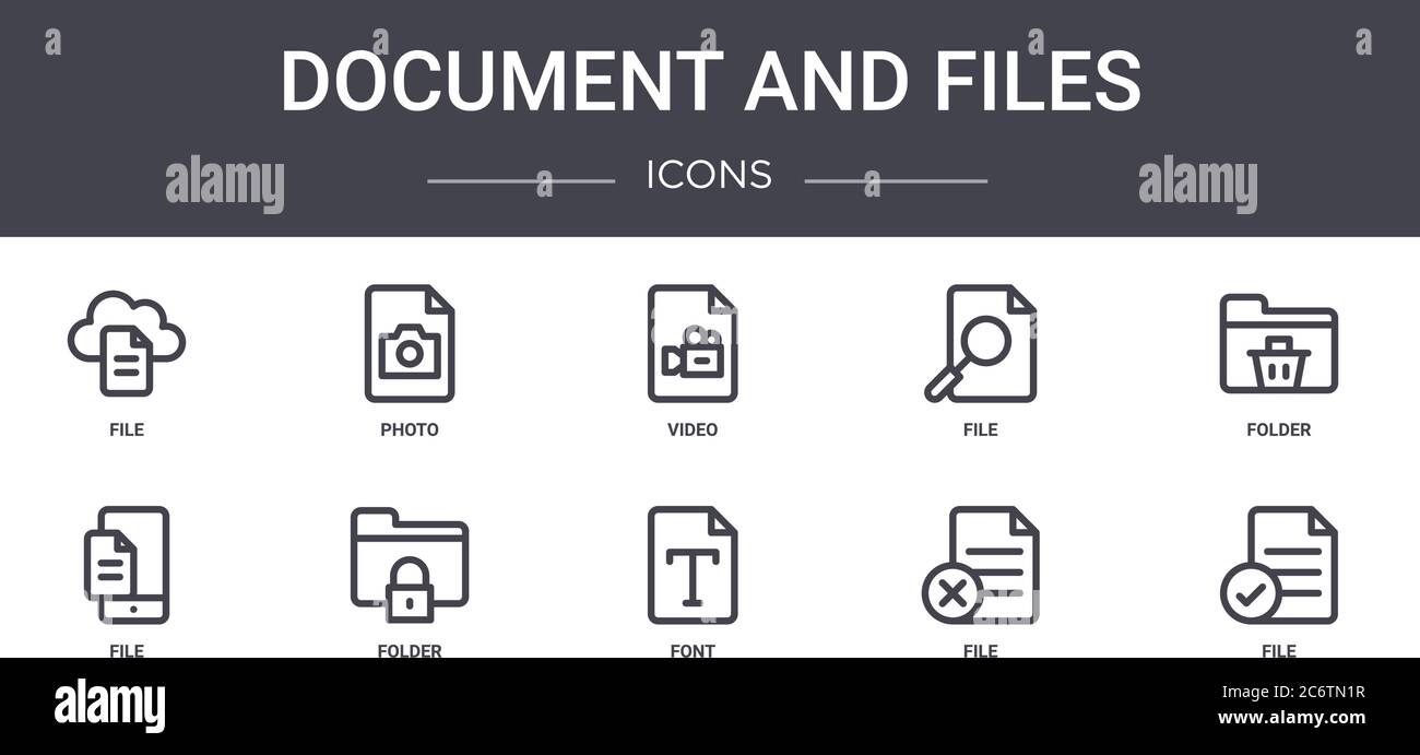 document and files concept line icons set. contains icons usable for ...