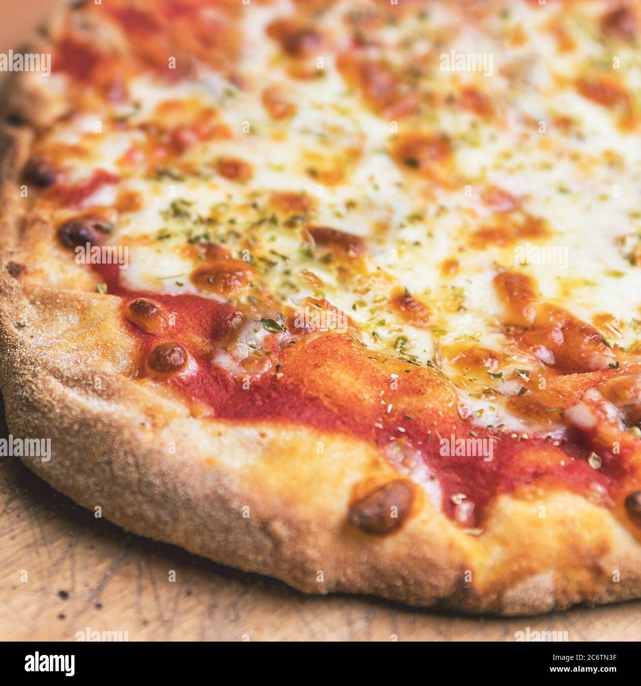Pizza Margherita. Fresh italian pizza with tomato and mozzarella. Close ...