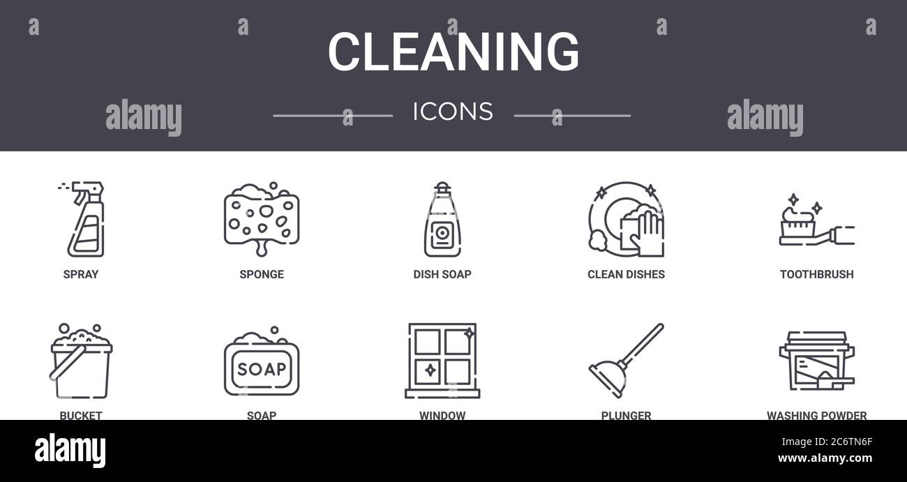 cleaning concept line icons set. contains icons usable for web, logo ...