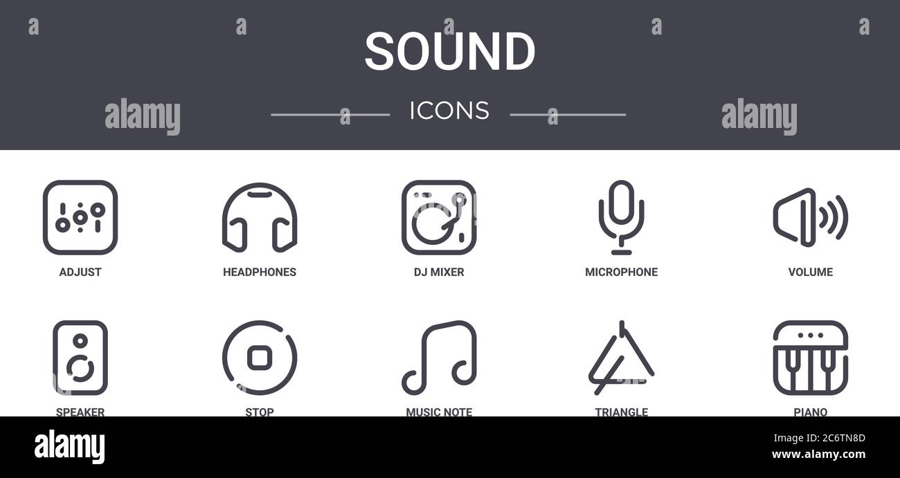 sound concept line icons set. contains icons usable for web, logo, ui ...