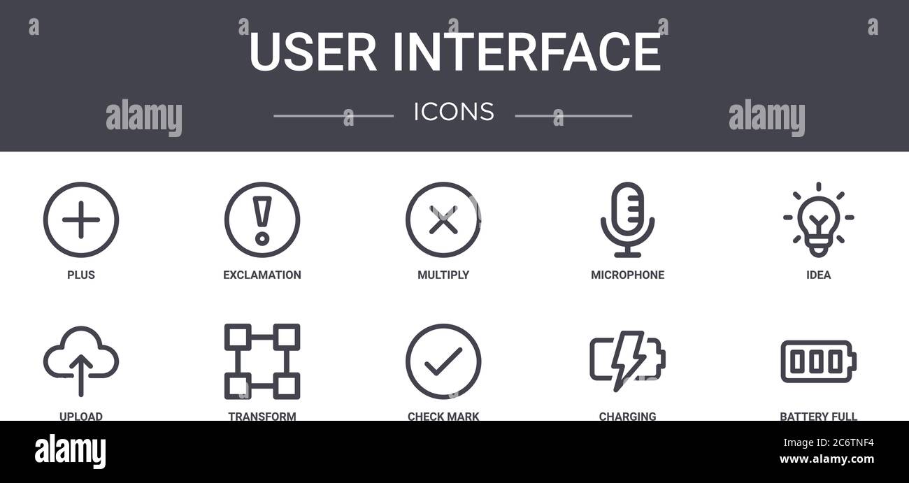 user interface concept line icons set. contains icons usable for web ...