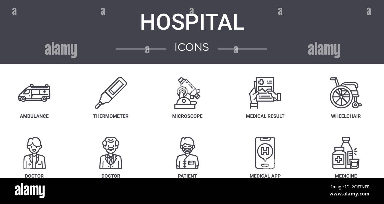 hospital concept line icons set. contains icons usable for web, logo ...