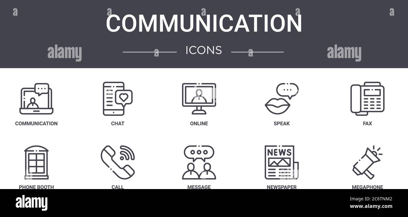communication concept line icons set. contains icons usable for web ...