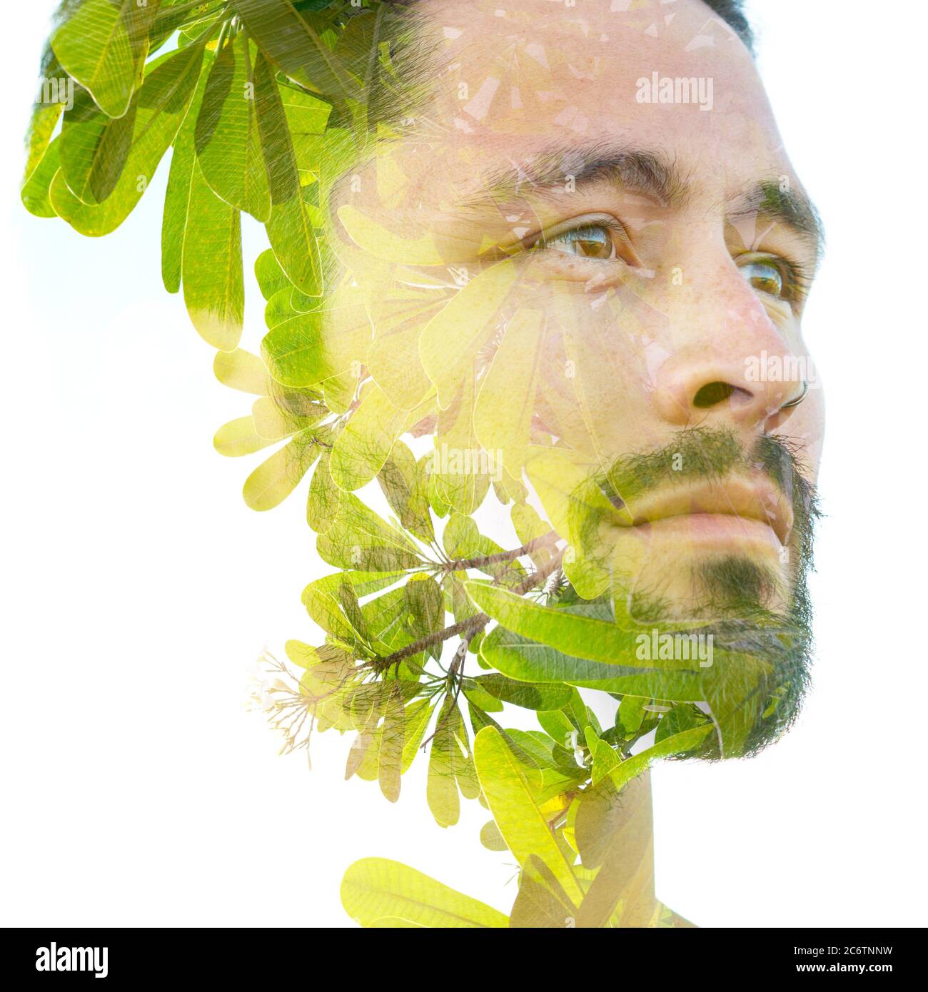 Surreal creative double exposure portrait Stock Photo - Alamy