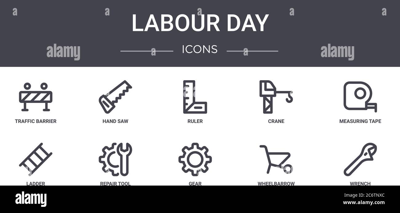 labour day concept line icons set. contains icons usable for web, logo ...