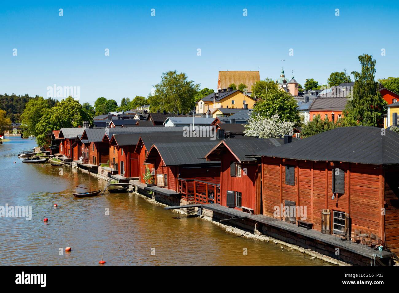 Beautiful panoramic view of Porvoo Cathedral and old town of Porvoo ...