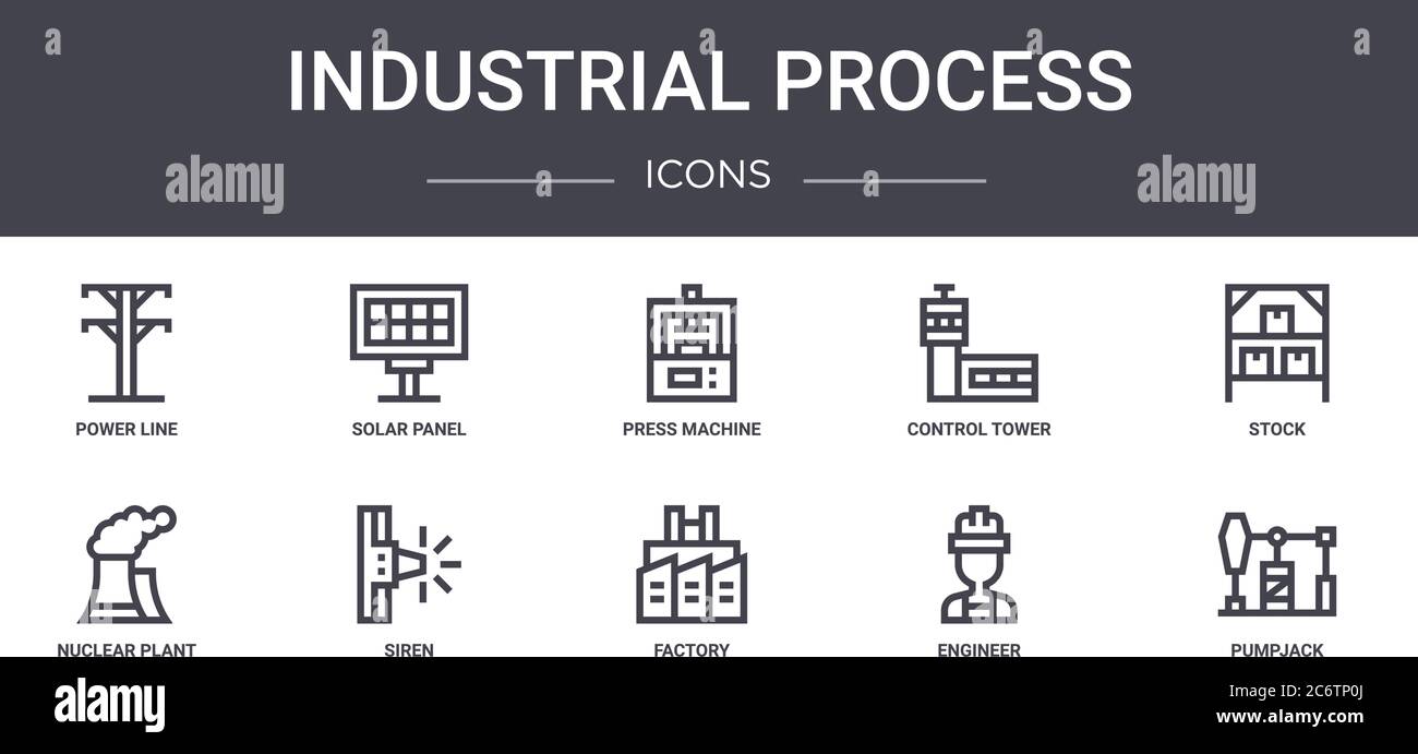 industrial process concept line icons set. contains icons usable for ...
