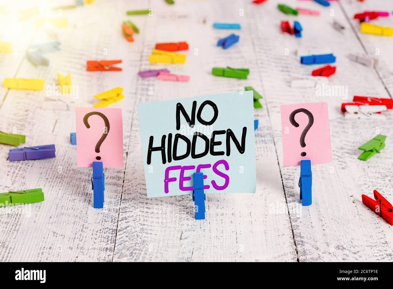 Text sign showing No Hidden Fees. Business photo showcasing without or ...