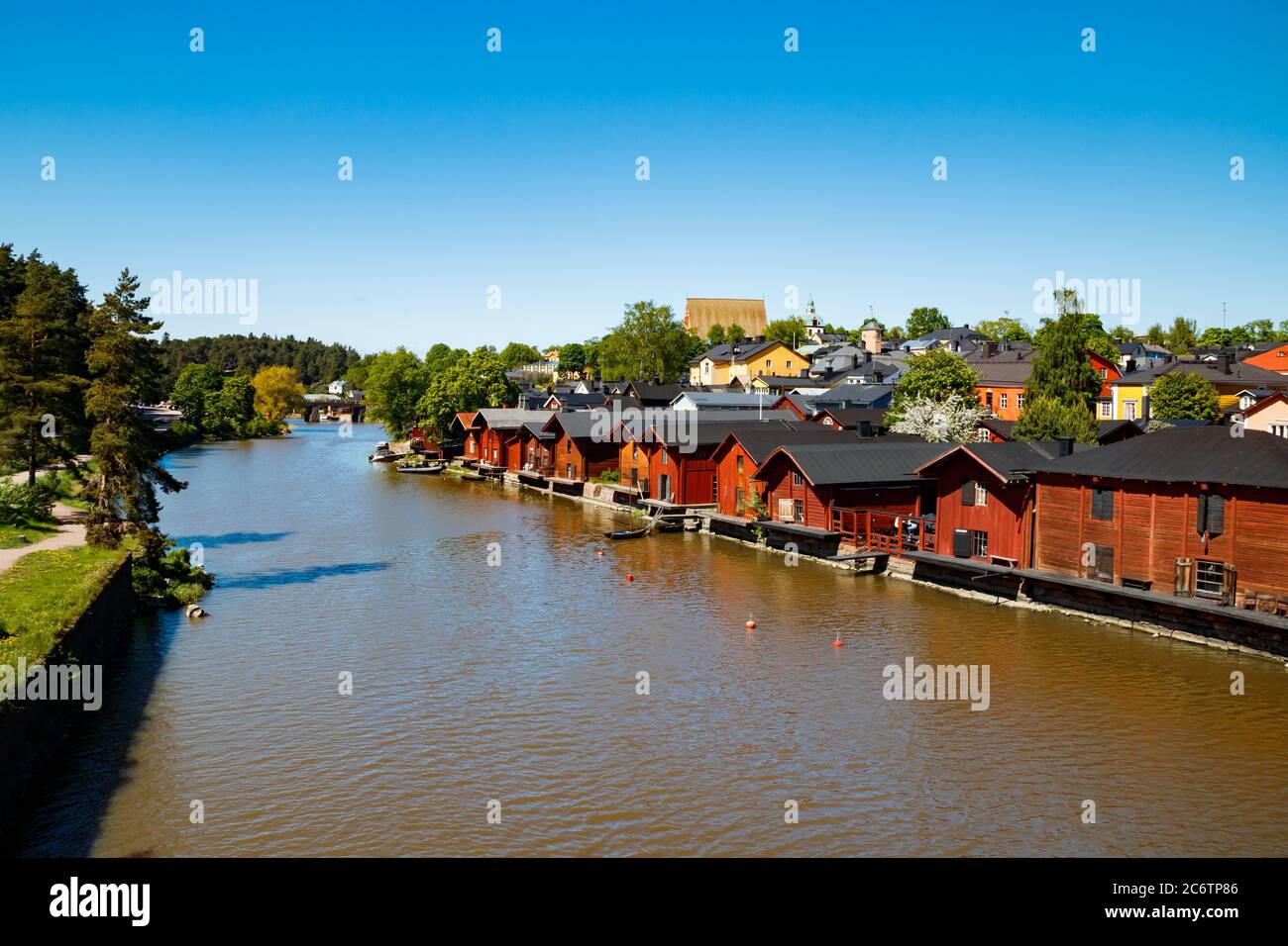 Beautiful panoramic view of Porvoo Cathedral and old town of Porvoo ...